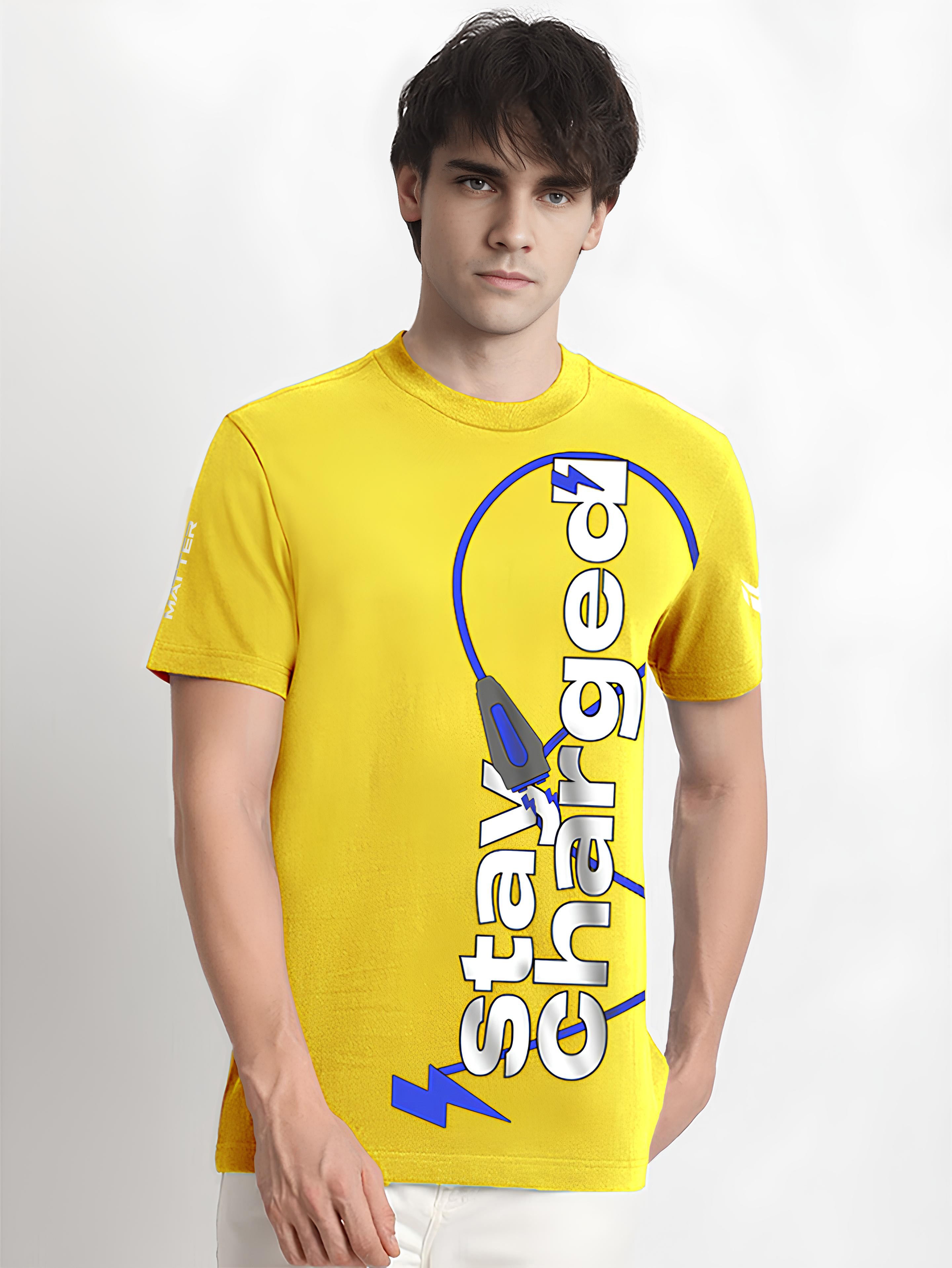 Stay Charged T-shirt (Yellow) – Matter Lifestyle